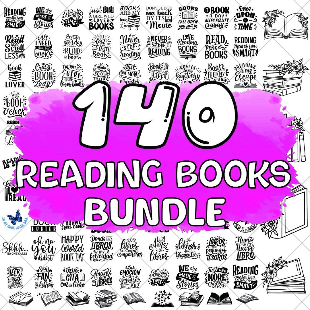 Floral Book SVG, Book SVG Bundle, Books With Flowers PNG, Reading Book ...