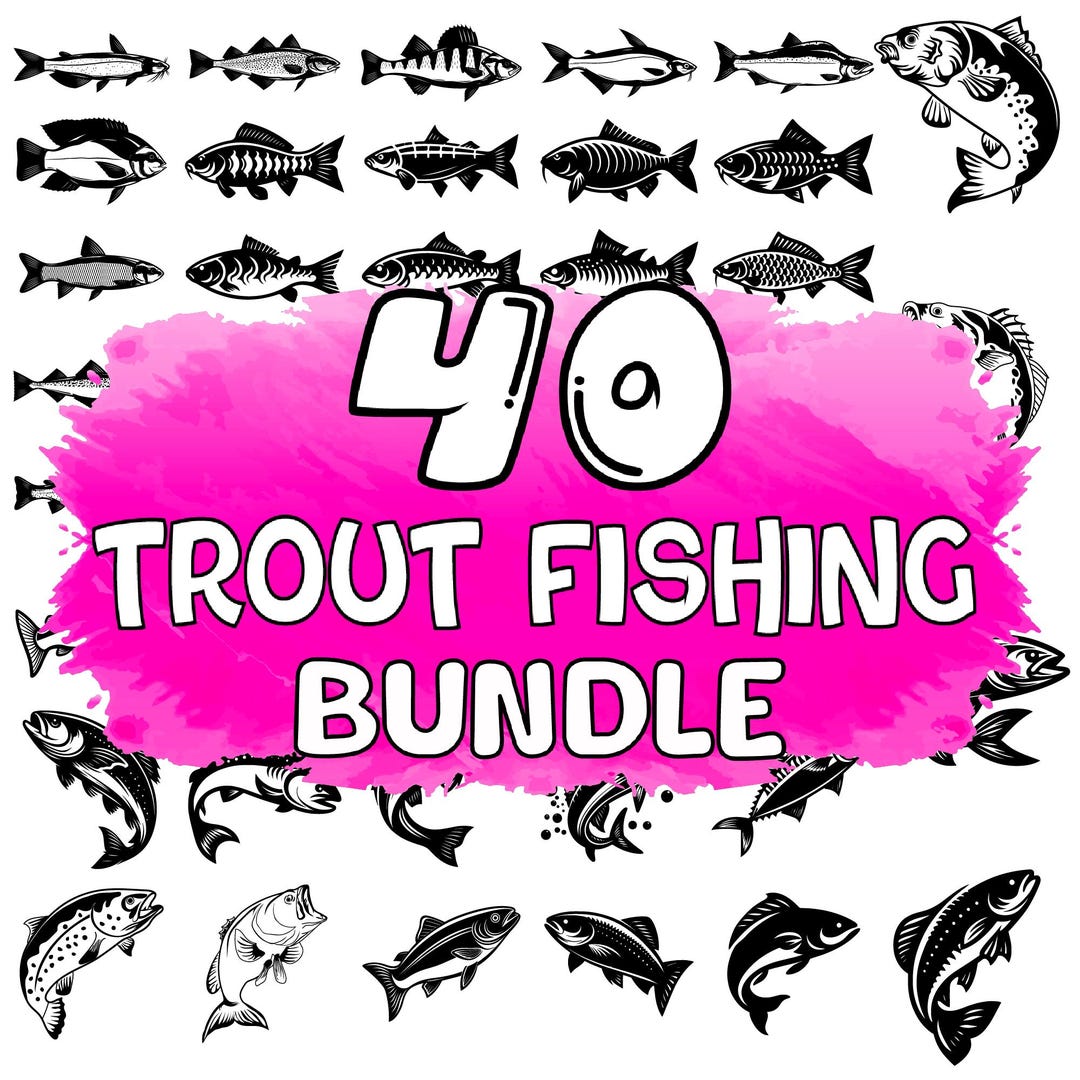 Fish Trout SVG Bundle, Trout Fishing SVG, Fishing Trout PNG, Fishing ...