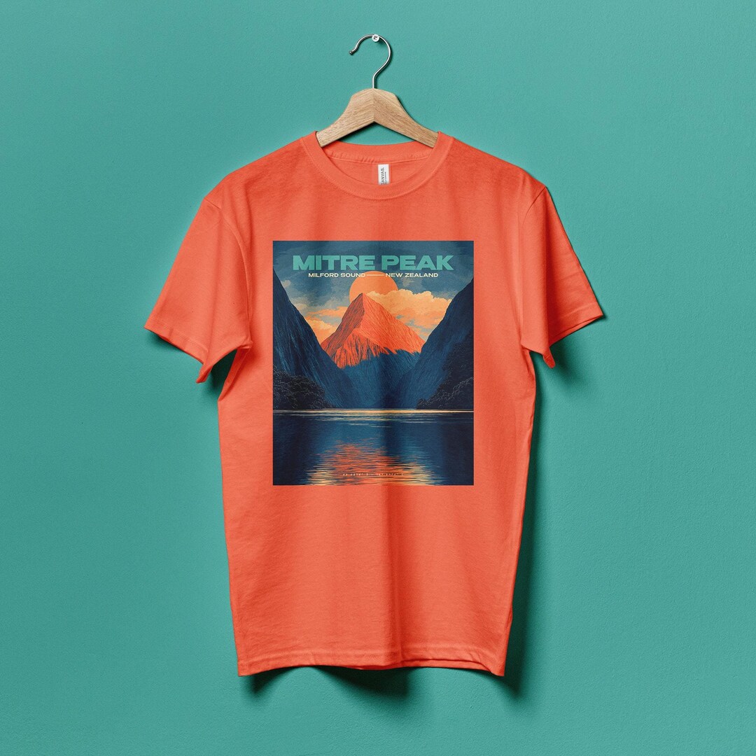 Mitre Peak T-shirt, Milford Sound Apparel, New Zealand Adventure Gear ...