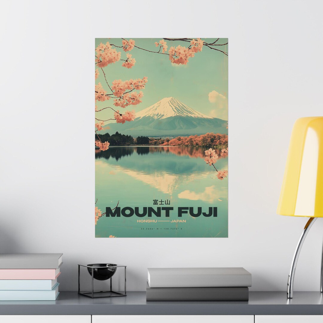 Mount Fuji Poster, Japan Retro Print, Cultural Landscape Art, Travel-inspired Gift, Iconic ...