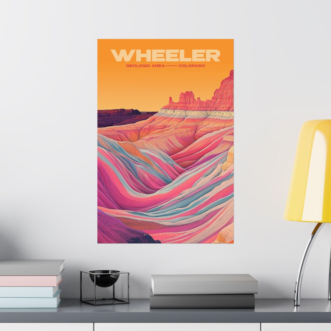 Wheeler Geologic Area Poster, Colorado Retro Art, Volcanic Landscape ...