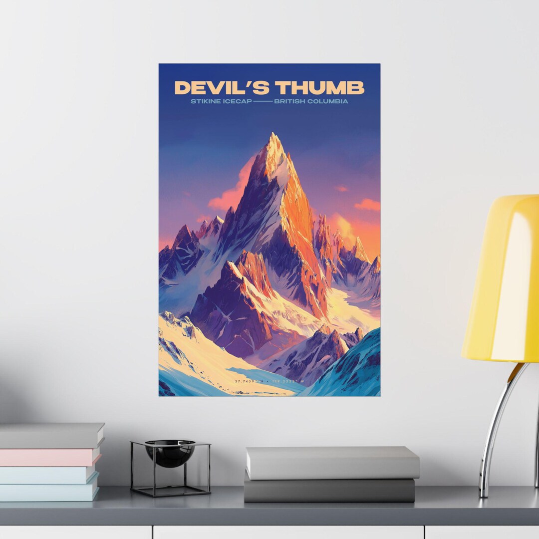 Devil's Thumb Poster, Stikine Icecap Art, British Columbia Retro Print ...