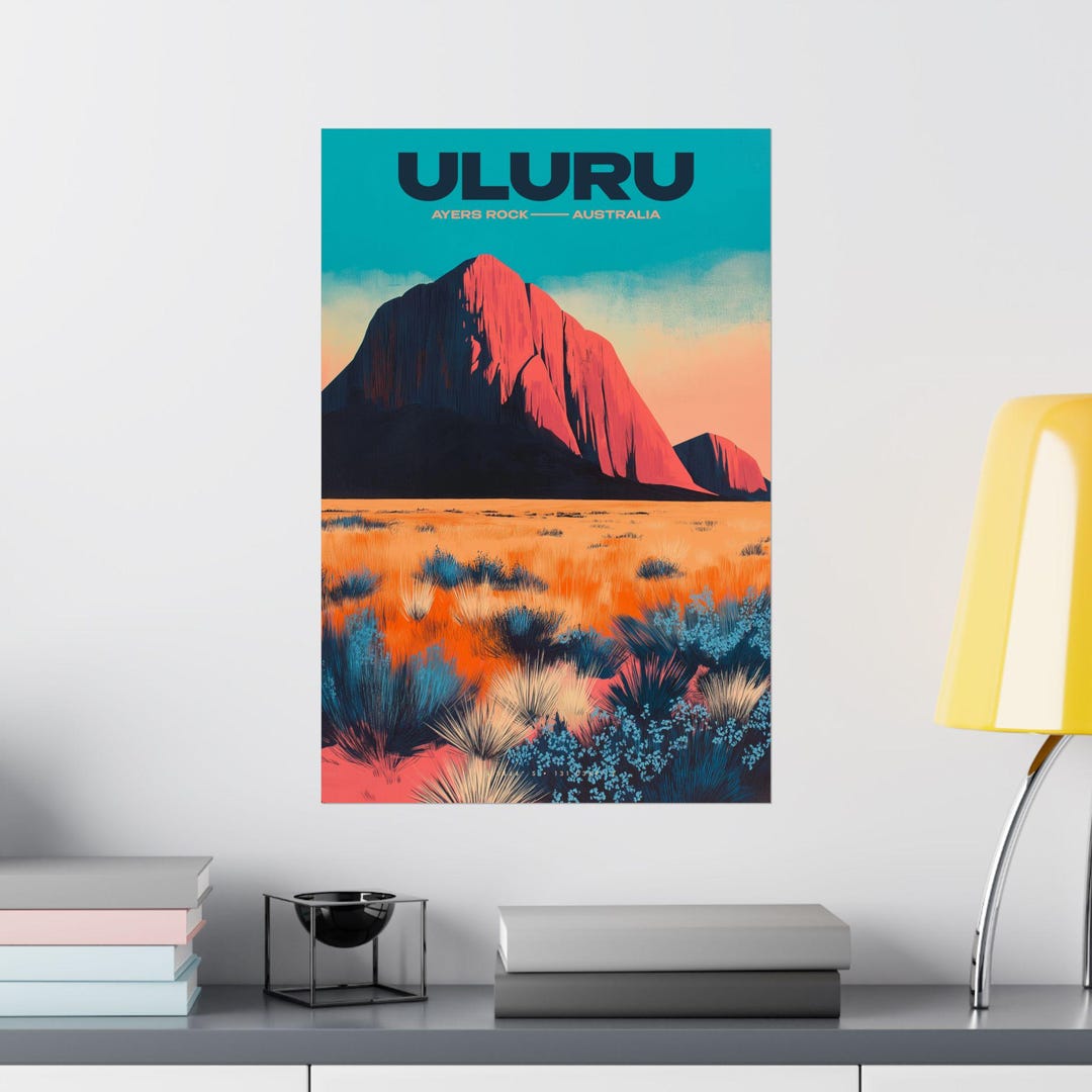 Uluru Poster, Ayers Rock Art, Australia Retro Print, Nature-inspired ...