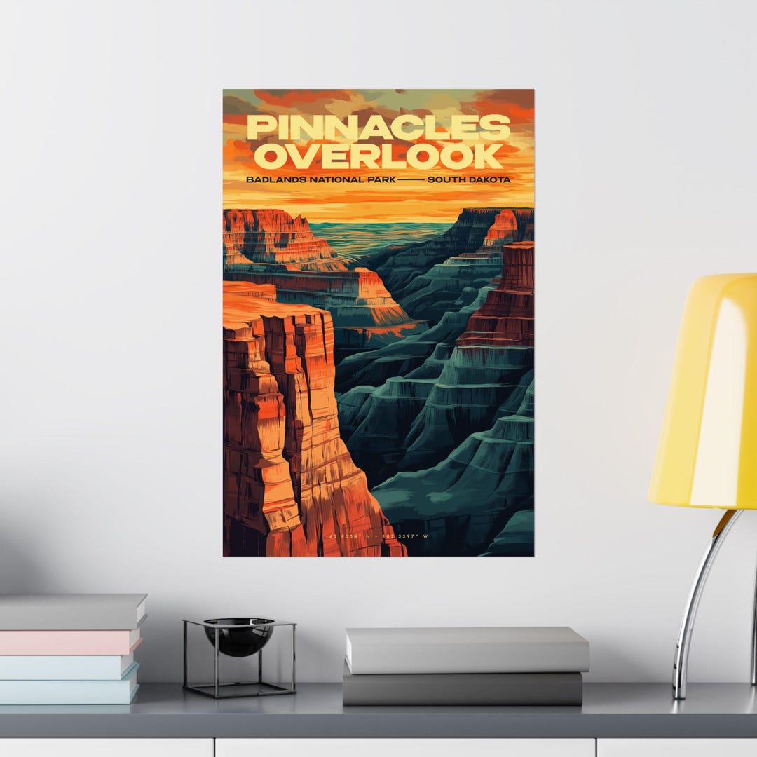 Pinnacles Overlook Poster, Badlands National Park Art, South Dakota ...