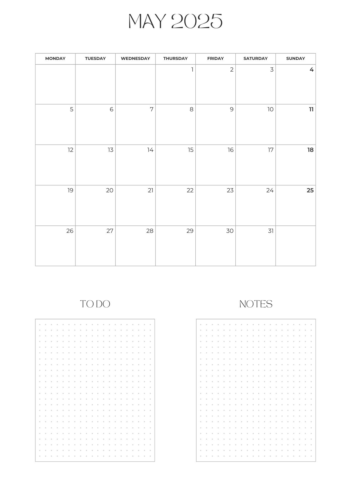 Black and White Minimalistic 2025 Planner/calendar - Etsy