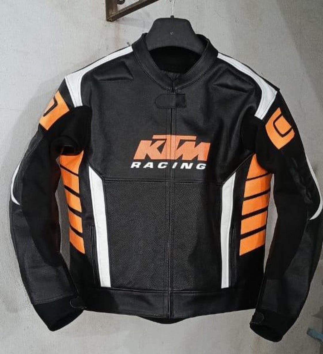 Motorbike Protected Racing Leather Jacket - Top Grain Cowhide Leather ...