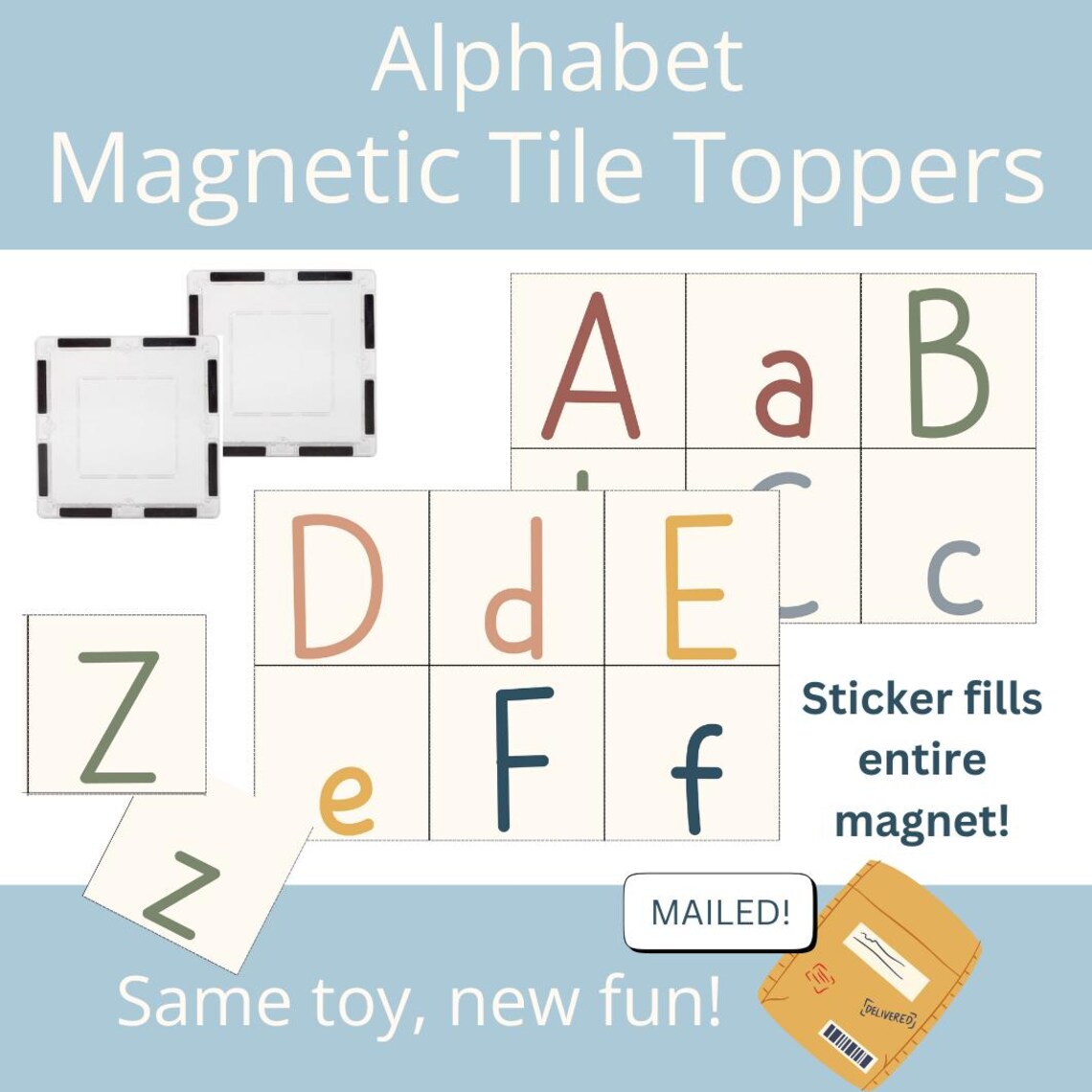 Magnetic Tile Topper Stickers, Printable, Magnatile Picasso Tile ...