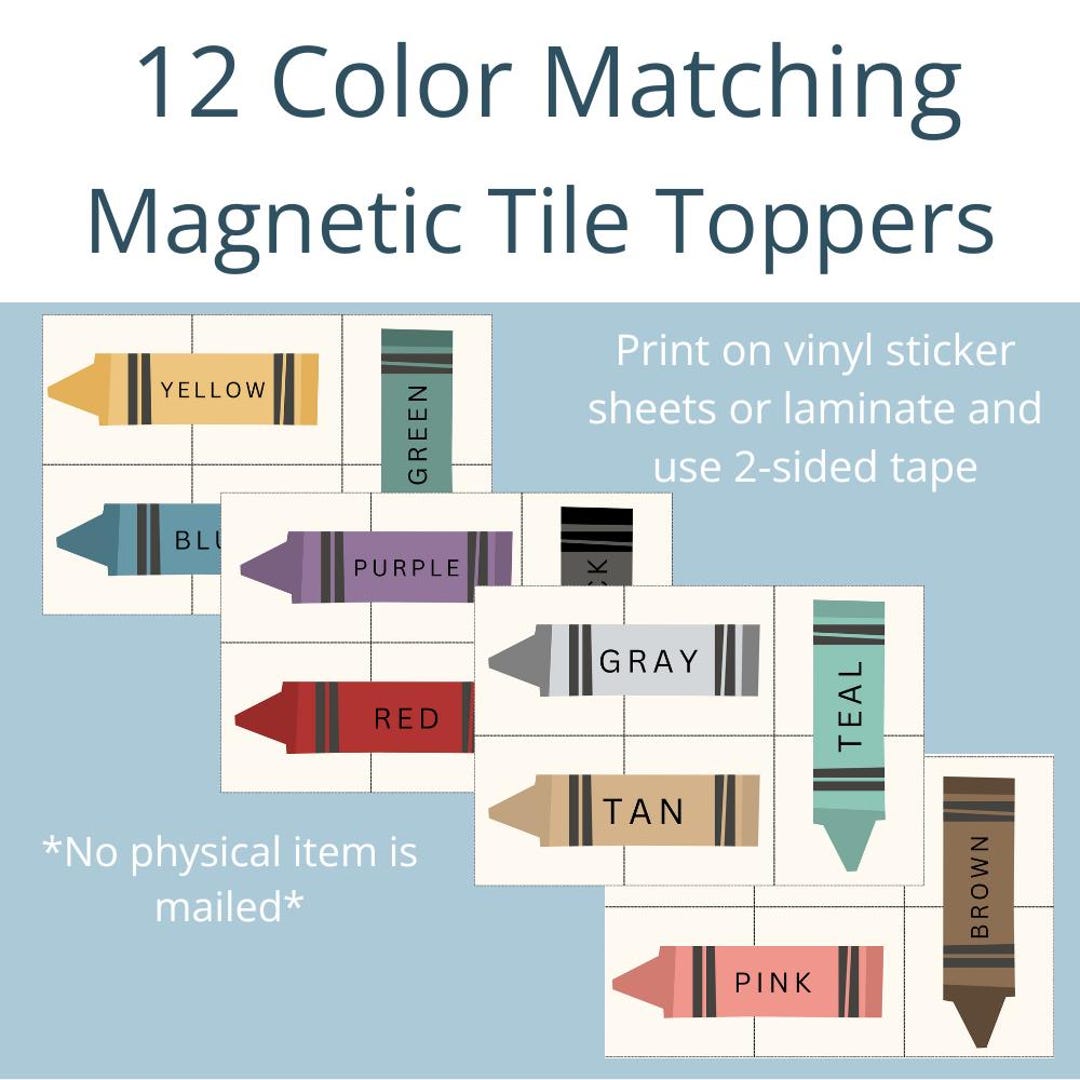 Magnetic Tile Topper Stickers, Printable, Magnatile Picasso Tile ...