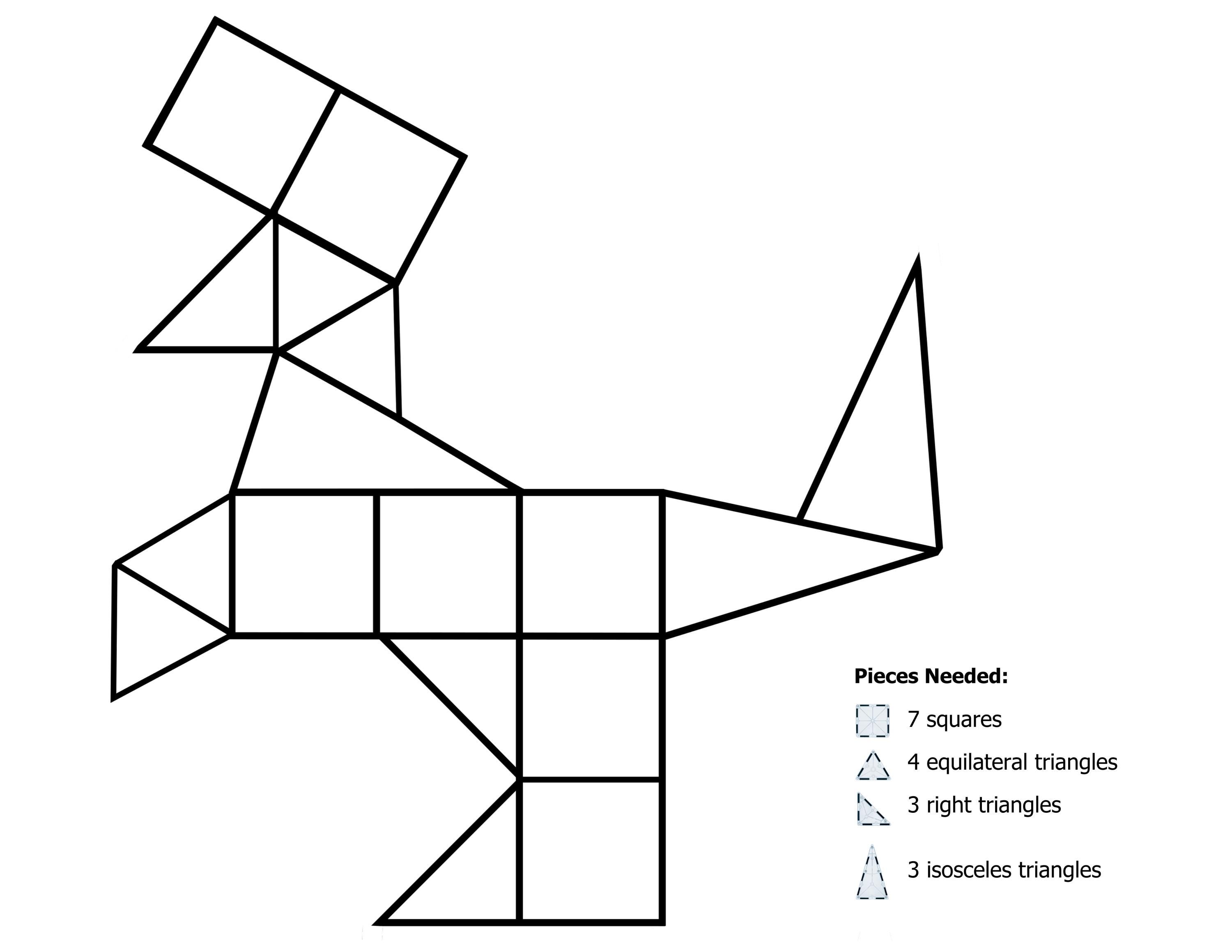 Dinosaur Magnetic Tile Puzzle Sheets, Printable, Magnatile Picasso Tile ...