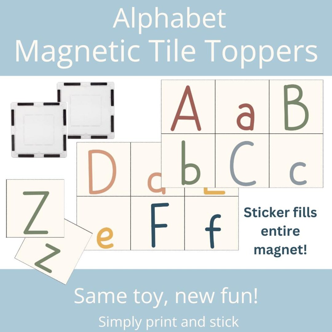 Magnetic Tile Topper Stickers, Printable, Magnatile Picasso Tile ...