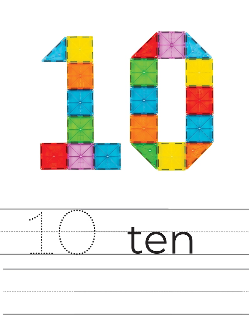 Counting Magnetic Tile Practice Sheets, Printable, Magnatile Picasso ...