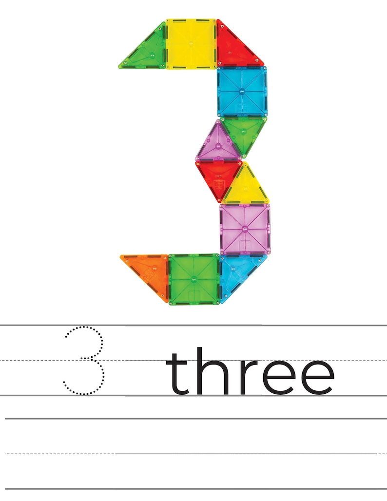 Counting Magnetic Tile Practice Sheets, Printable, Magnatile Picasso ...