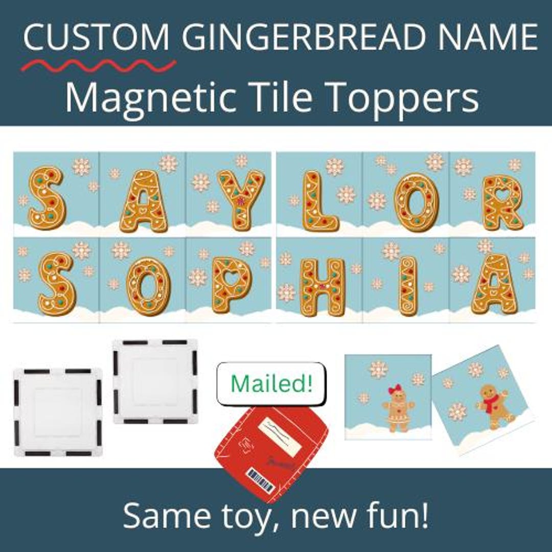 CUSTOM NAME Magnetic Tile Topper Stickers, Printable, Magnatile Picasso ...