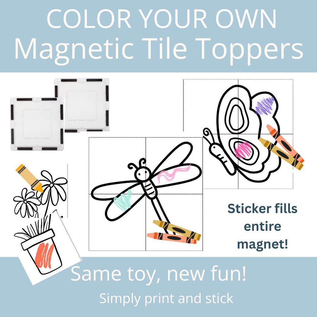 Magnetic Tile Topper Stickers, Printable, Magnatile Picasso Tile ...