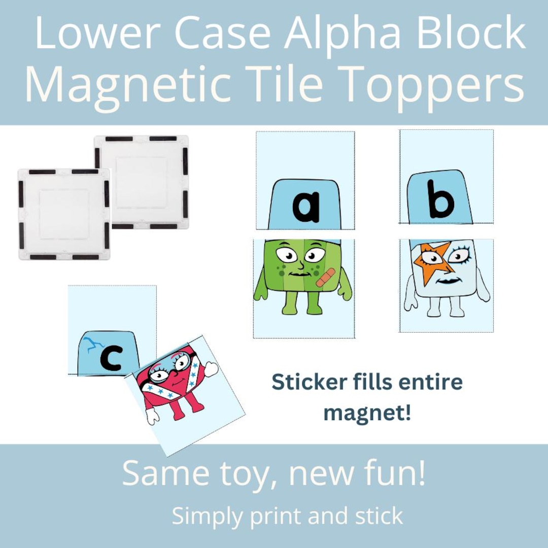 Magnetic Tile Topper Stickers, Printable, Magnatile Picasso Tile, Alpha ...