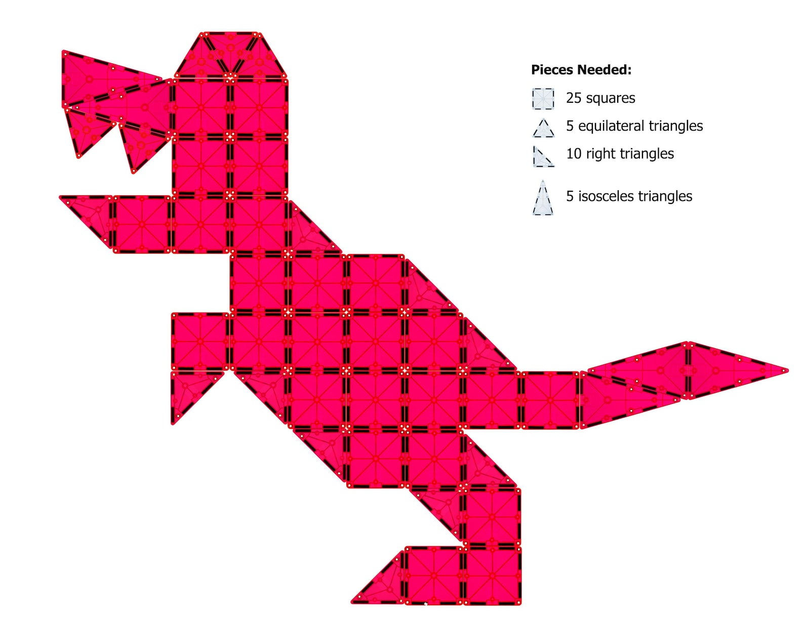 Dinosaur Magnetic Tile Puzzle Sheets, Printable, Magnatile Picasso Tile ...