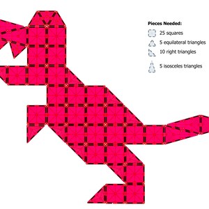 Dinosaur Magnetic Tile Puzzle Sheets, Printable, Magnatile Picasso Tile ...