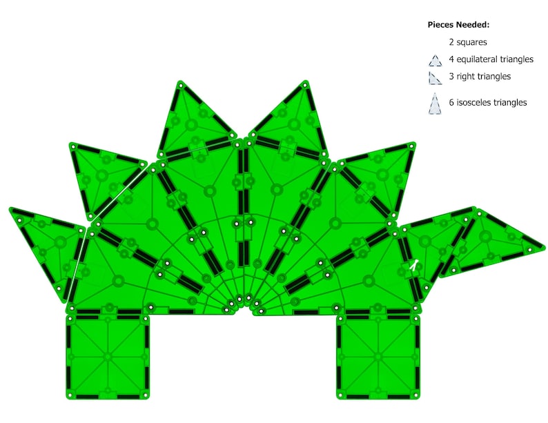 Dinosaur Magnetic Tile Puzzle Sheets, Printable, Magnatile Picasso Tile ...