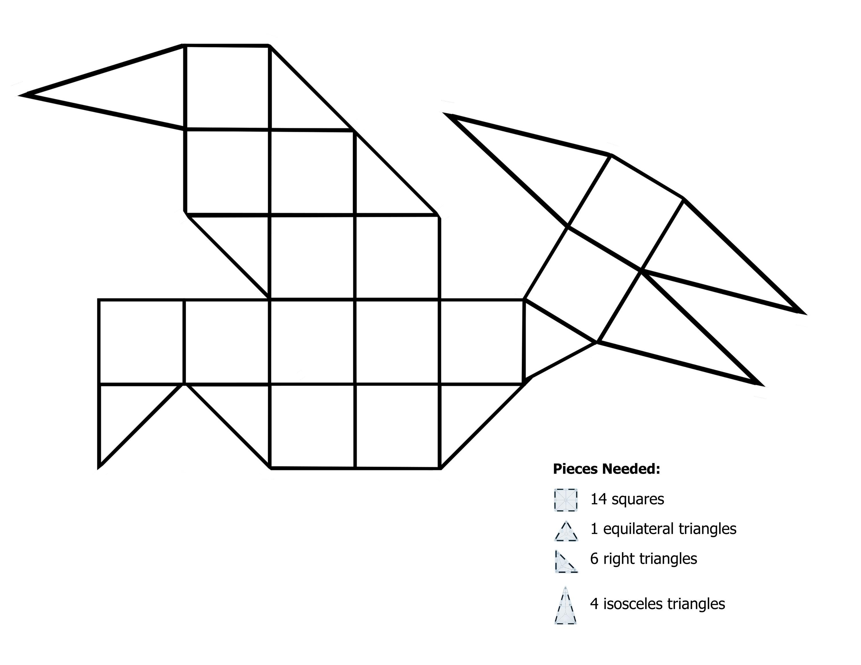 Dinosaur Magnetic Tile Puzzle Sheets, Printable, Magnatile Picasso Tile ...