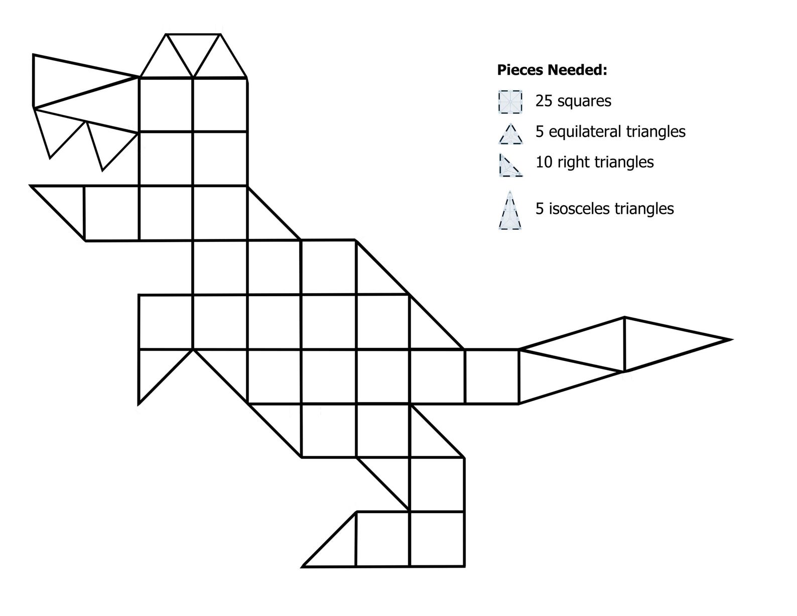 Dinosaur Magnetic Tile Puzzle Sheets, Printable, Magnatile Picasso Tile ...