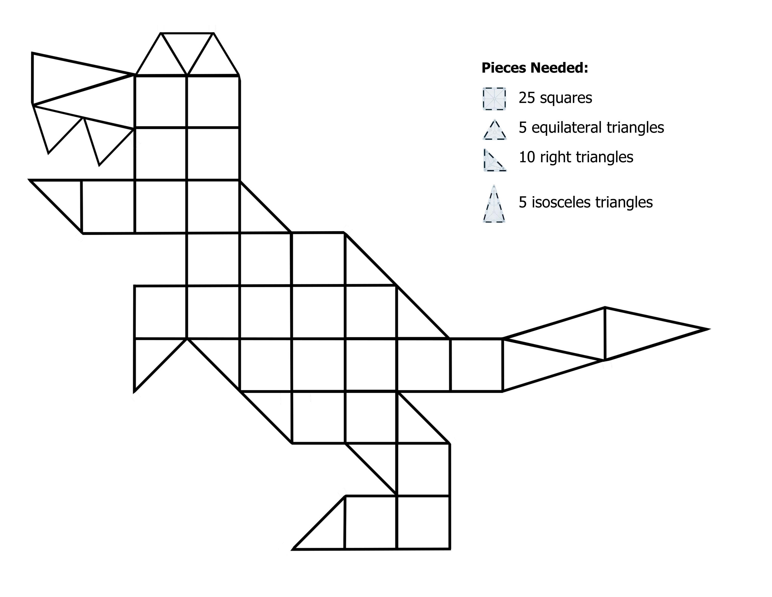 Dinosaur Magnetic Tile Puzzle Sheets, Printable, Magnatile Picasso Tile ...