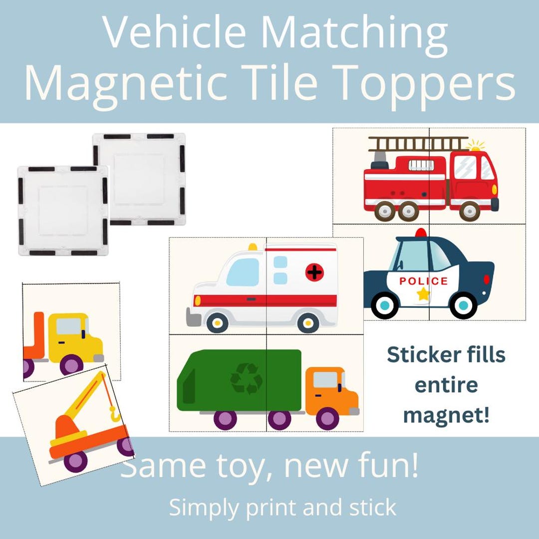 Magnetic Tile Topper Stickers, Printable, Magnatile Picasso Tile ...
