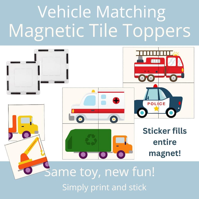 Magnetic Tile Topper Stickers, Printable, Magnatile Picasso Tile ...