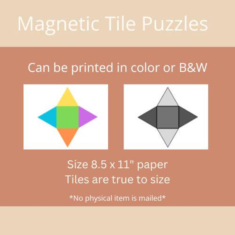 Magnetic Tile Puzzle Sheets, Printable, Magnatile Picasso Tile, Puzzle ...