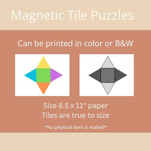Magnetic Tile Puzzle Sheets, Printable, Magnatile Picasso Tile, Puzzle ...