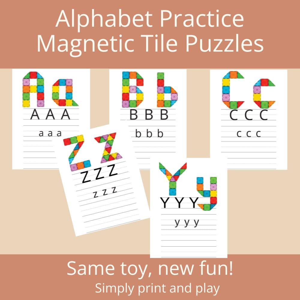 Alphabet Magnetic Tile Practice Sheets, Printable, Magnatile Picasso ...