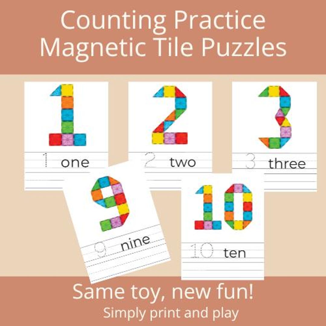 Counting Magnetic Tile Practice Sheets, Printable, Magnatile Picasso ...
