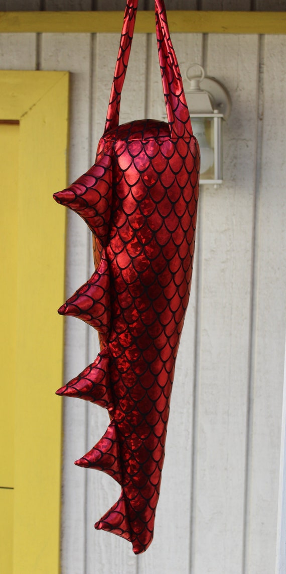 Kids Plush Metallic Red Dragon Scale Costume Tail With 5 3-D - Etsy