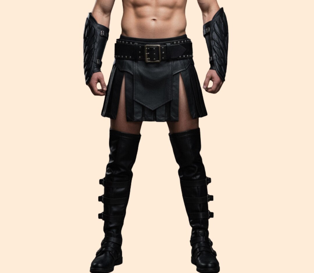 Genuine Leather Roman Kilt: Mens Gladiator Costume - Etsy