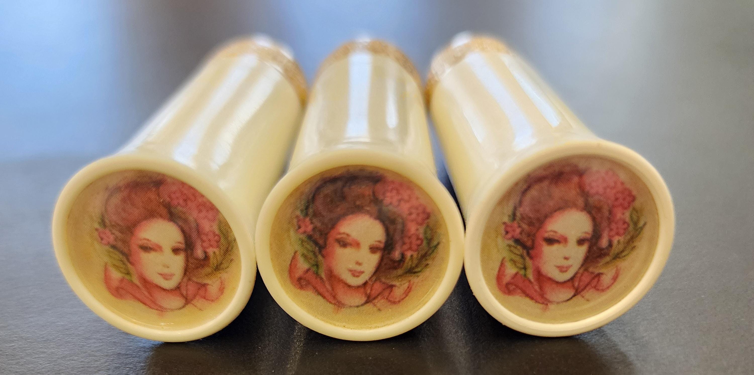 3 Vintage Avon Cameo Lipstick Tubes (coral Sizzle, Orange Chiffon, and ...