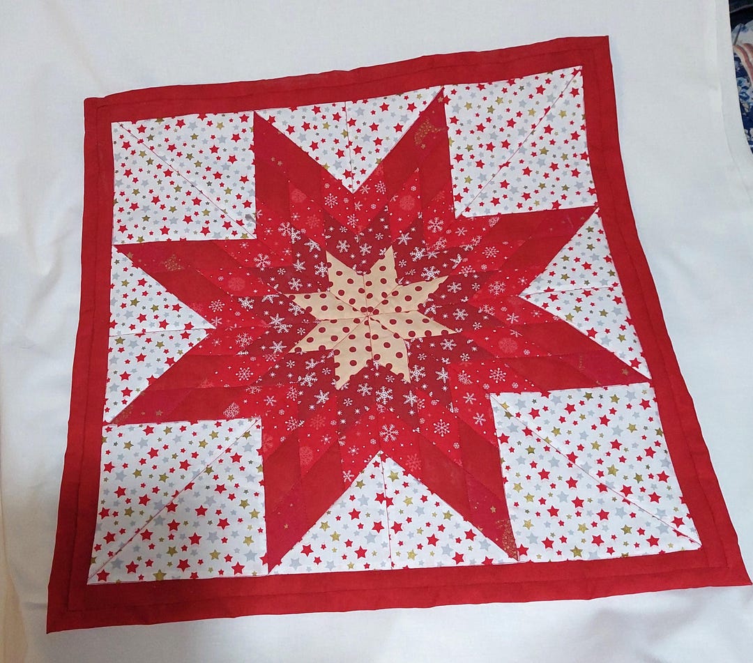 Small Patchwork Doily Star, Handmade, Unique Approx. 50 X 50 Cm ...