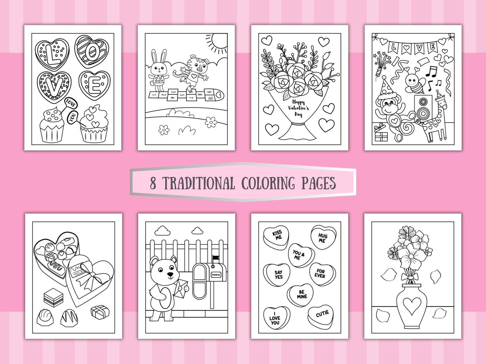 Valentine Coloring Pages for Kids Classroom Activities Valentine Party ...