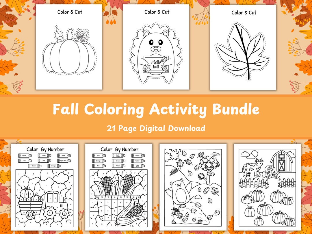 Fall Coloring Pages for Kids Classroom Activities Autumn Party Games ...