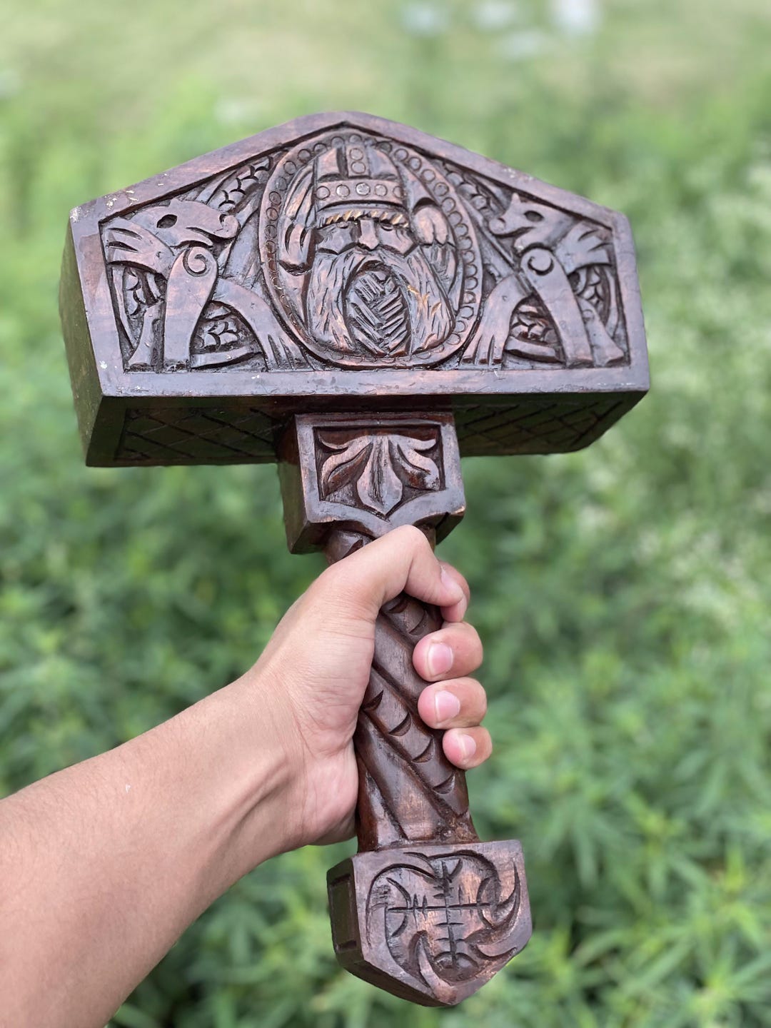 Hand-forged Viking Mjolnir Authentic Norse Thor's Hammer Replica Custom ...