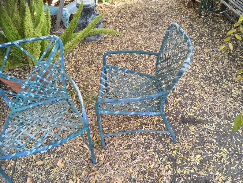 Vintage Green Patio Brown Jordan Chairs // Strap Furniture - Etsy