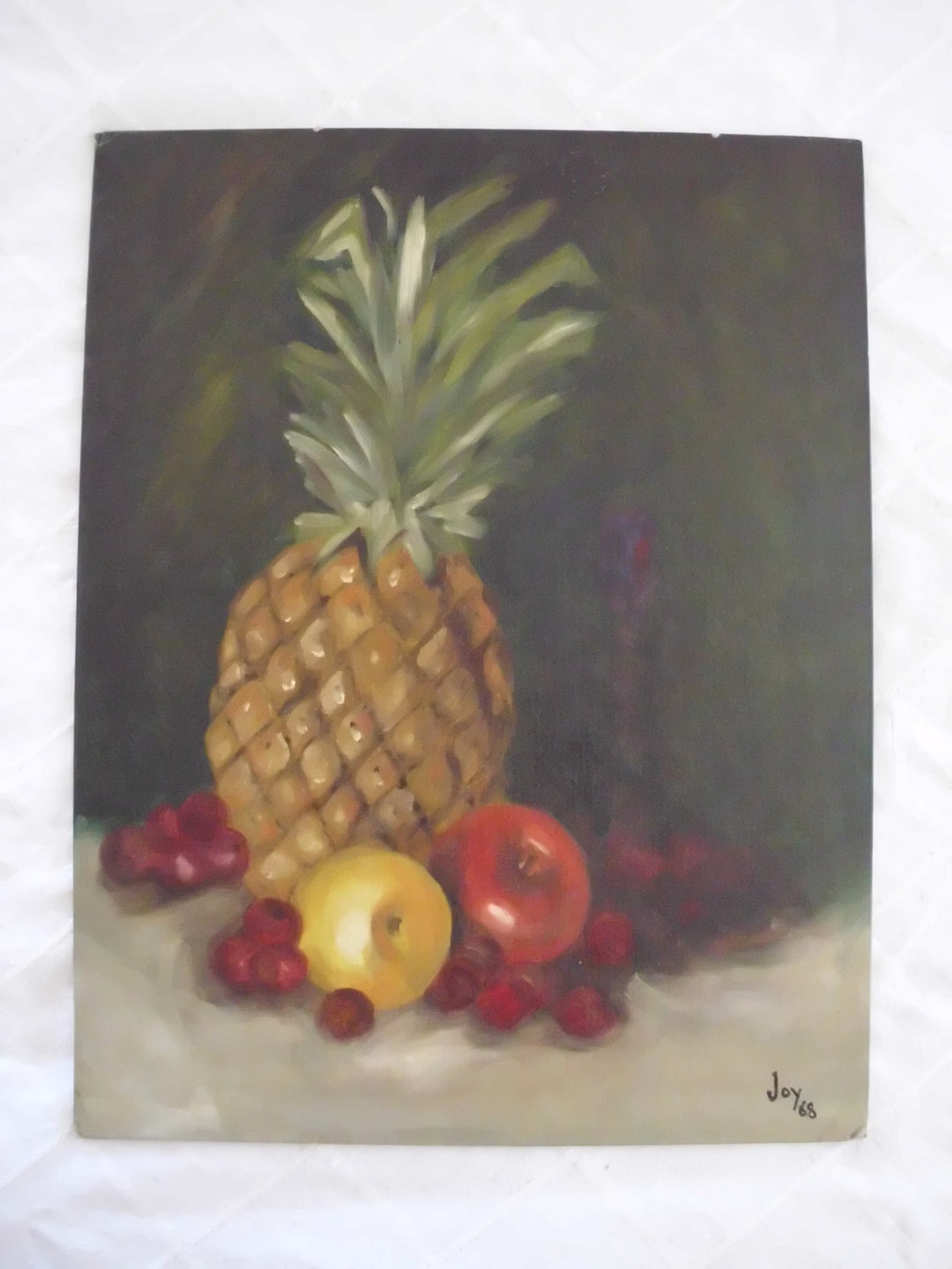 Local Pickup Discount // Vintage Original Signed Oil Painting Art FRUIT ...