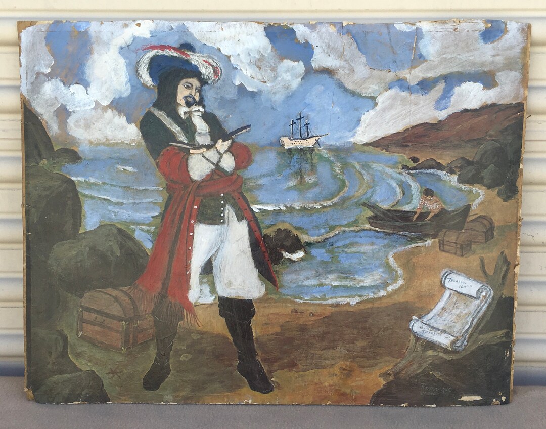 Happy Friday Offers Welcome // Vintage Treasure Island Pirate Painting ...