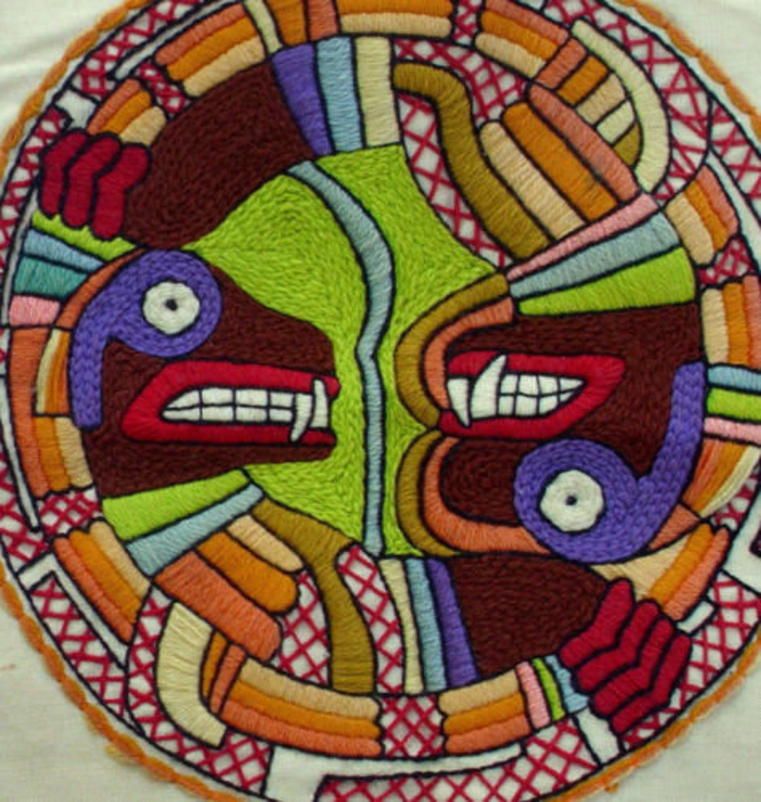 Mandala Wall Hanging // Tribal Artwork // Vintage Original Embroidery ...