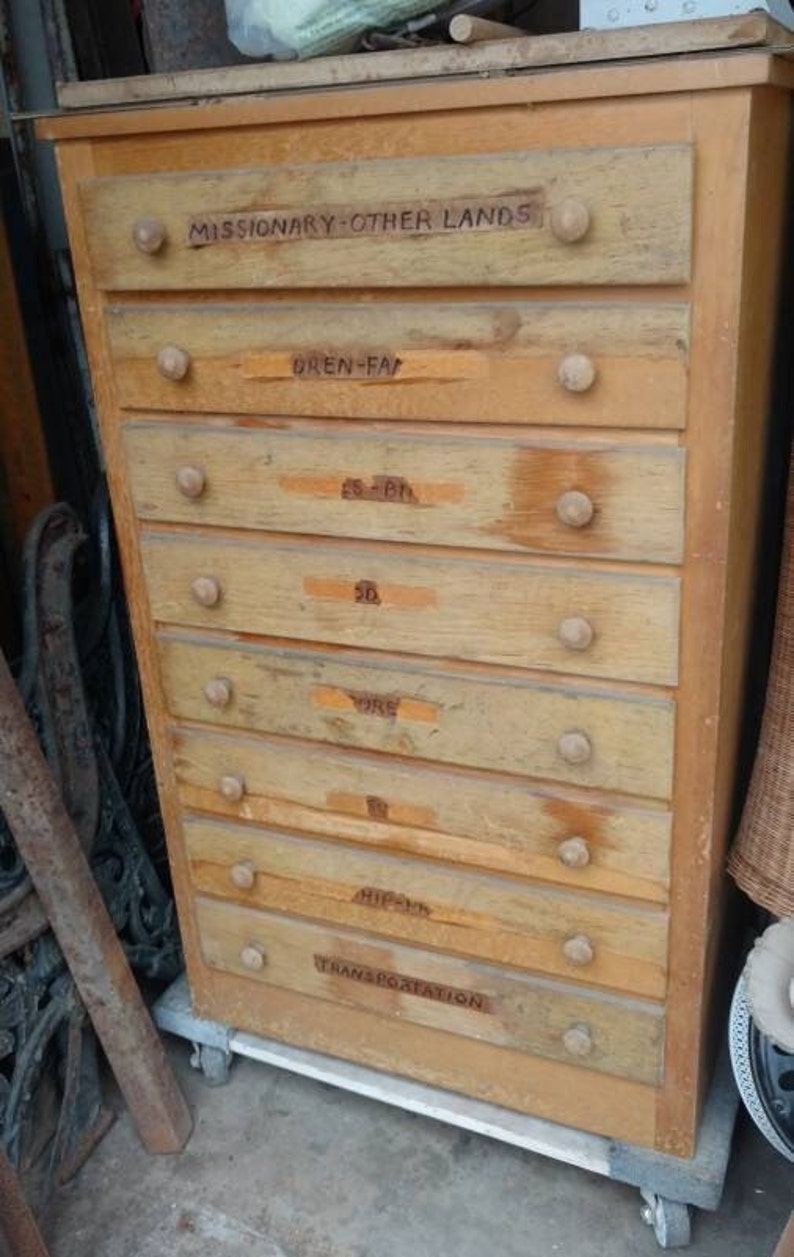Vintage Solid Wood Map Drawer Cabinet Dresser - Etsy