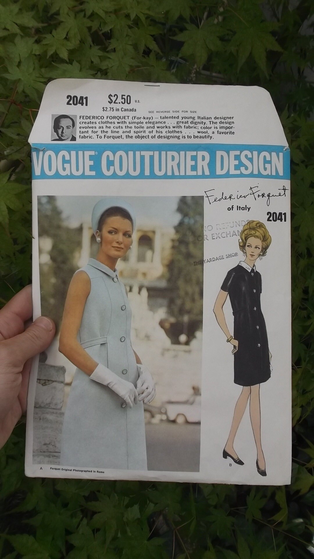 Vintage Federico Forquet Sewing Pattern // Original Vogue Couturier ...