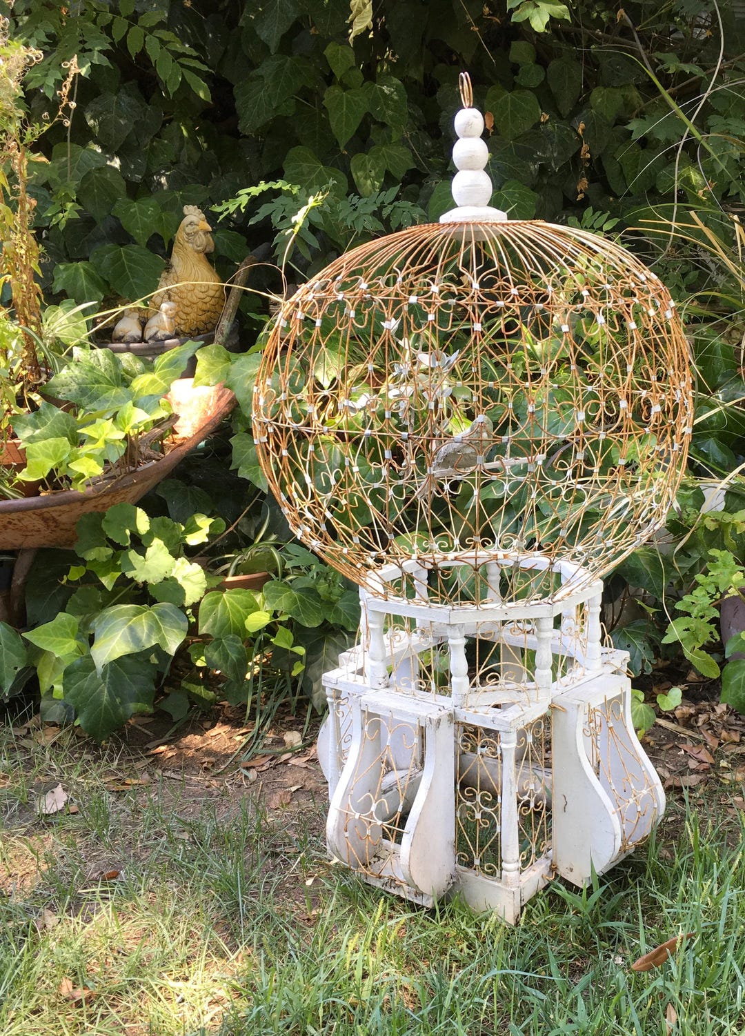 Antique Victorian Bird Cage Hot Air Balloon Style Birdcage 36” Tall ...