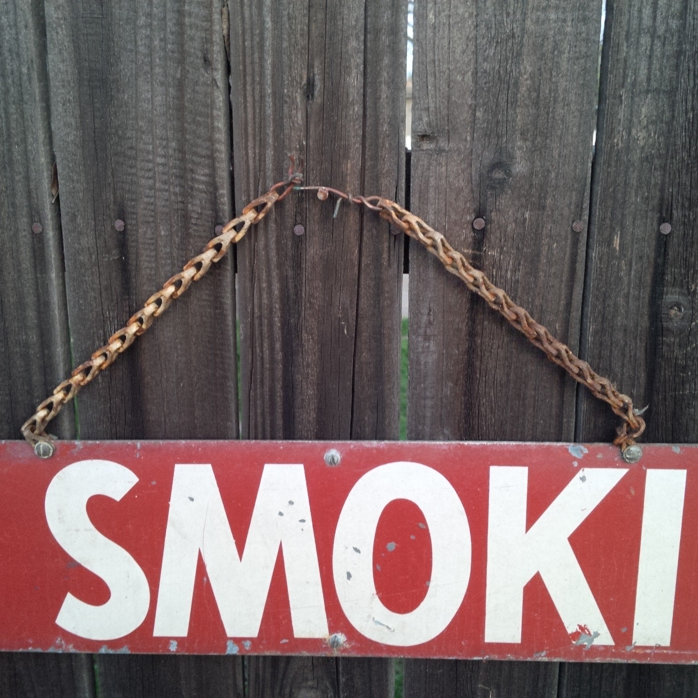 Antique No Smoking Sign // Red & White // Double-sided Storefront ...
