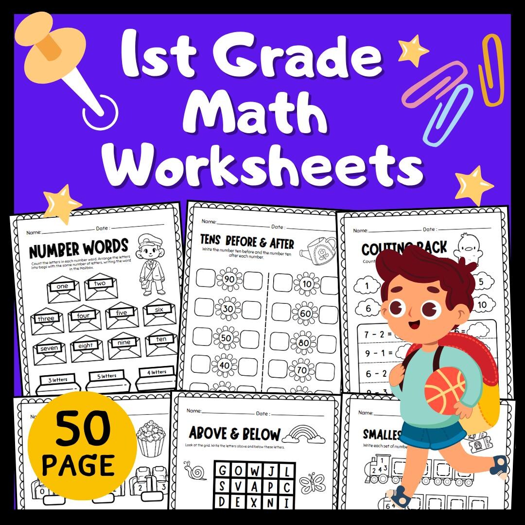 First & Second Grade Math Centers Worksheet - Addition Subtraction ...