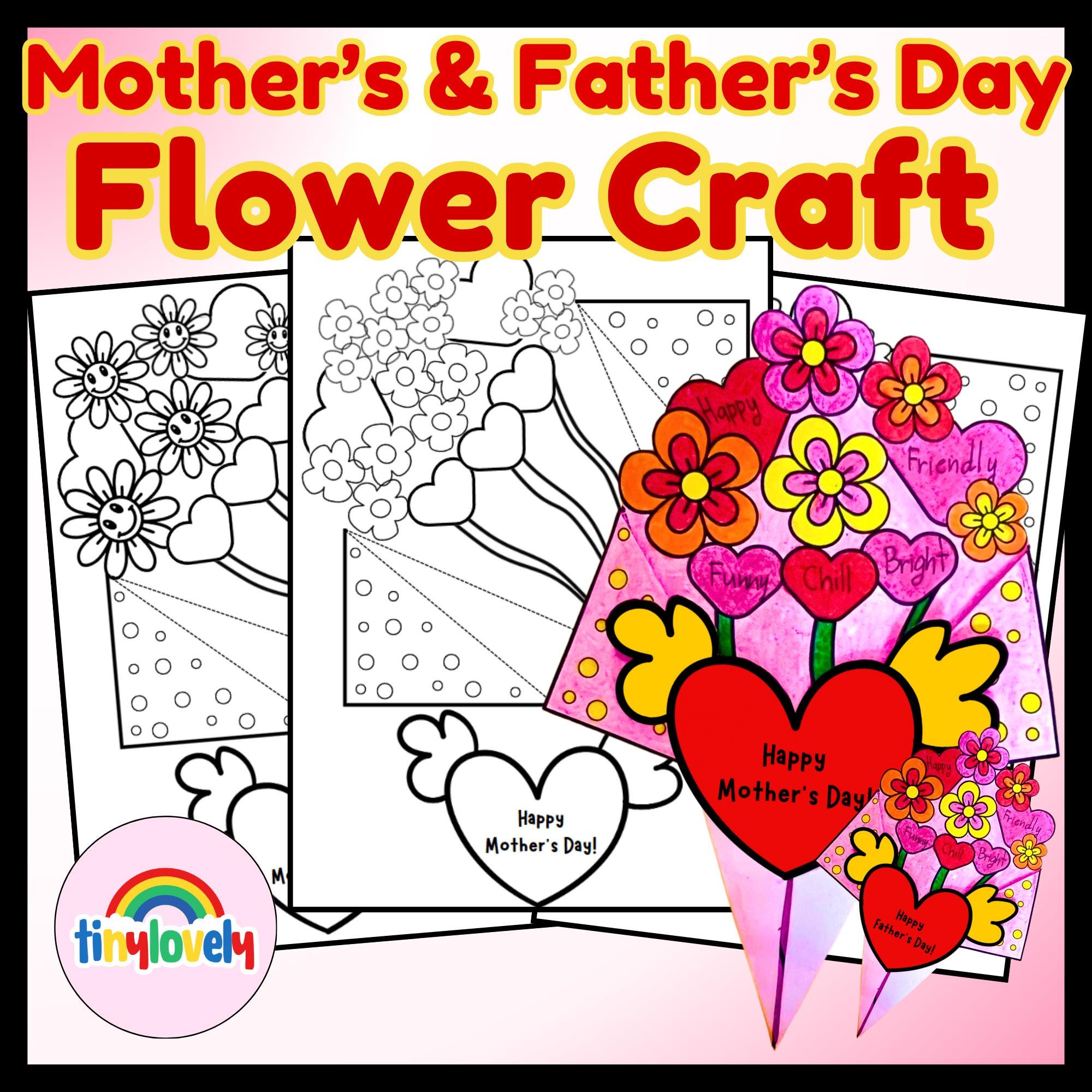 Happy Mother's Day & Father's Day Flower Craft Writing Activity ...