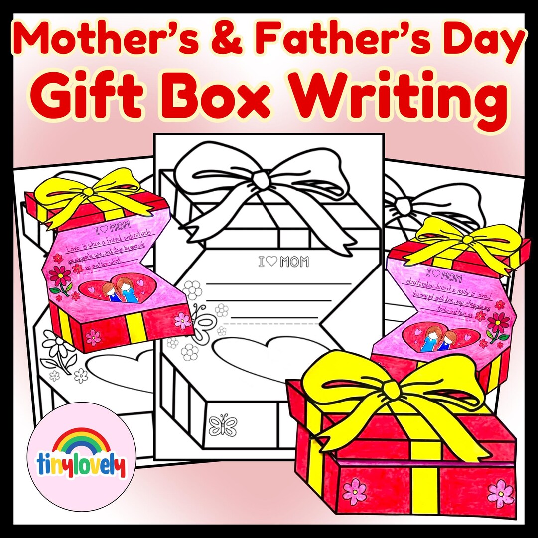 Mother's Day & Father's Day Craft Gift Box Writing Activity Template ...
