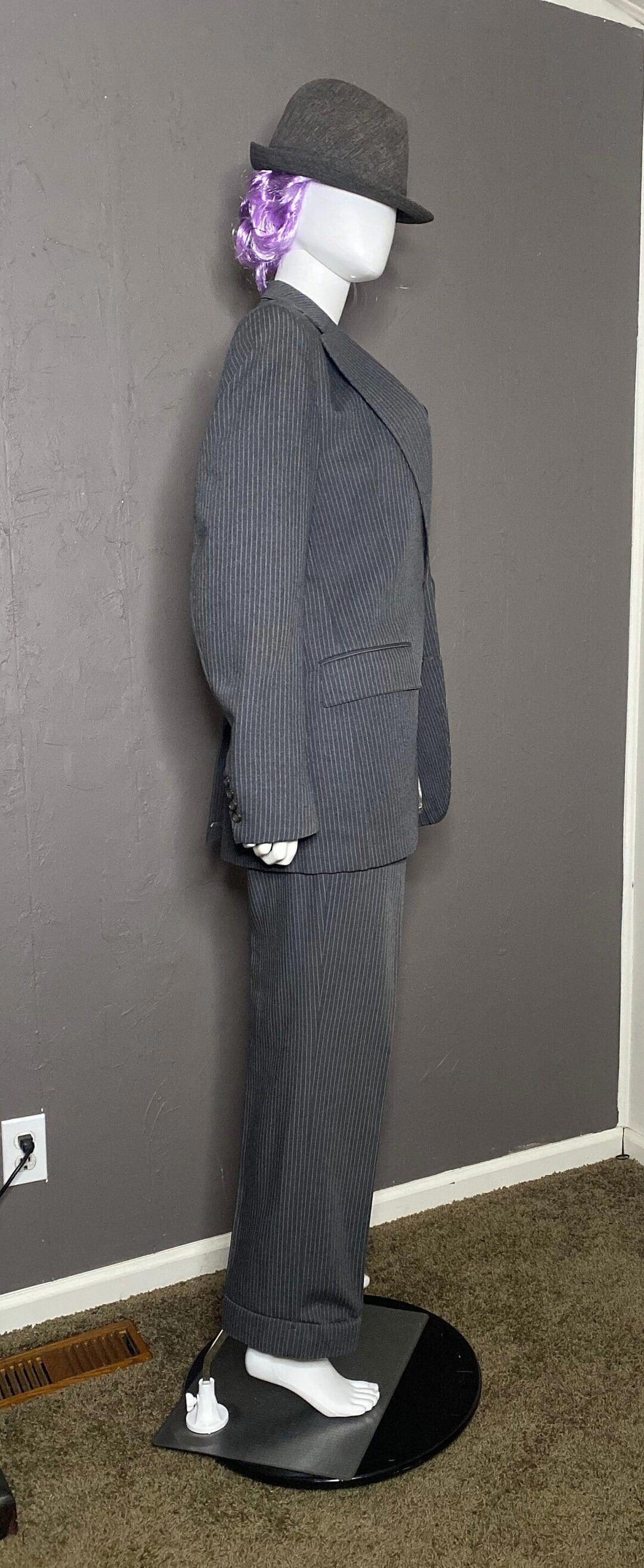 80s Vintage Gray Men’s Pinstriped 2 Piece Suit S/M - Etsy